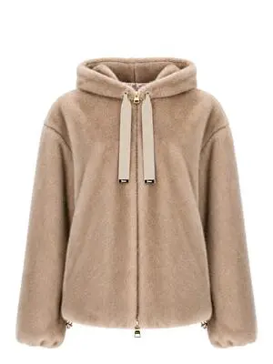 Herno Giacca Bomber In Eco-pelliccia Beige