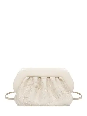 THEMOIRE Bios" Medium Embroidered Bag - Ivory