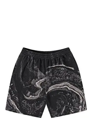 UNTAPPED Terrain Print Loopback Cotton Shorts - Black