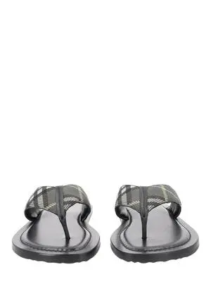 Burberry Burberry Men's Plaid Strap Thong Sandals Multicolour