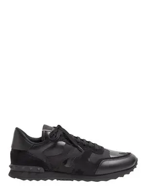 VALENTINO VALENTINO GARAVANI Rockrunner Mesh Sneaker With Rockstud Leather Inserts