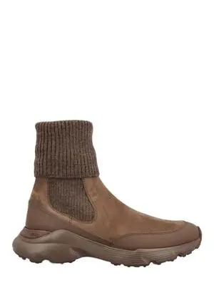 TOD'S Tod's Leather Knitted Chelsea Boots Brown