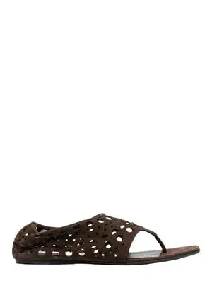 Alaïa Alaïa Neo Vienne Flat Sandals Brown
