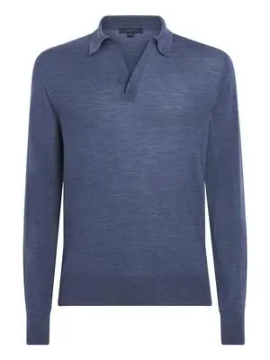 Sease Virgin Wool Polo Shirt - Navy