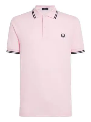Fred Perry Cotton Twin Tipped Polo Shirt - Pink