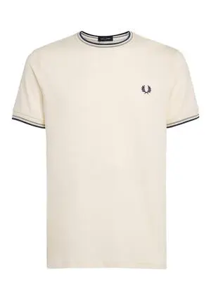 Fred Perry Cotton Twin Tipped T-shirt - Ivory