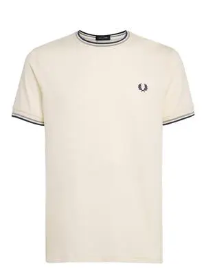 Fred Perry Cotton Twin Tipped T-shirt - Ivory