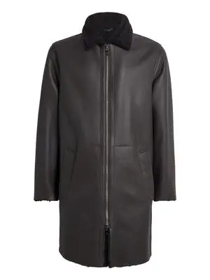 Pal Zileri Shearling Lined Long Coat - Brown