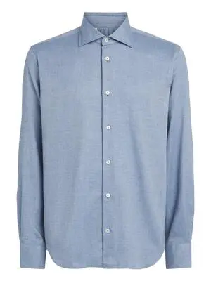 MAURIZIO BALDASSARI Cotton-lyocell Santini Shirt - Blue
