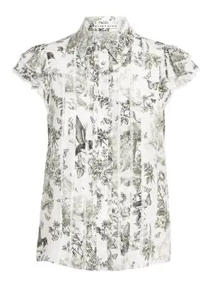 Alice + Olivia Ruffle Minda Blouse - White