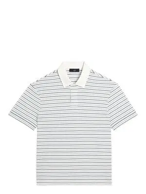 Dunhill Cotton Stripe Polo Shirt - White