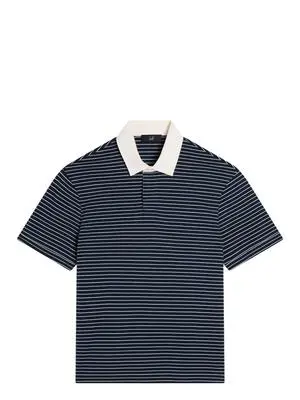 Dunhill Cotton Stripe Polo Shirt - Navy
