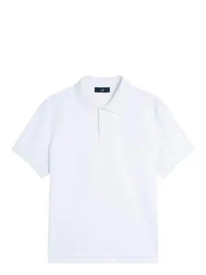 Dunhill Cotton Herringbone Polo Shirt - Ivory