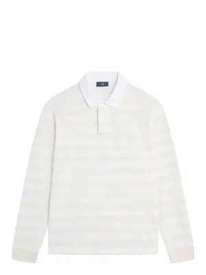 Dunhill Cotton-cashmere Stripe Polo Shirt - Grey