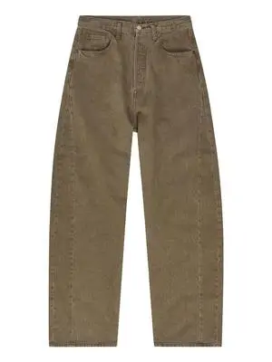 SSSTEIN Deformation Barrel-leg Jeans - Khaki