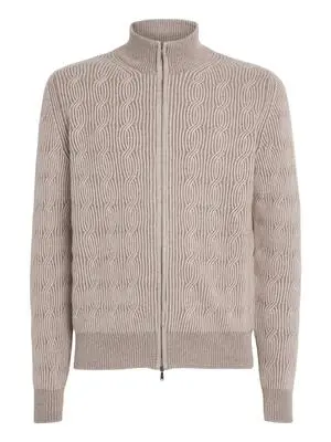 FIORONI CASHMERE Fioroni Cashmere Cable-Knit Zip-Up Sweatshirt