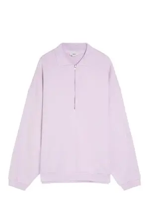 AGOLDE Pace Cotton Polo Sweatshirt - Pink
