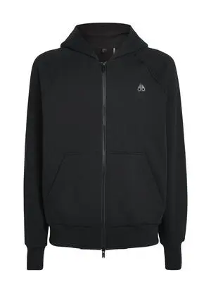 Moose Knuckles Logo Yul Zip-up Hoodie - Black