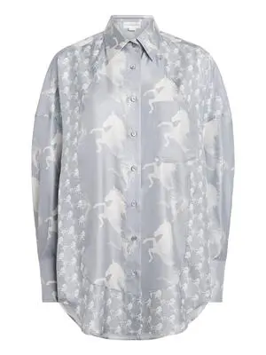Stella McCartney Silk Unicorn Shirt - Blue