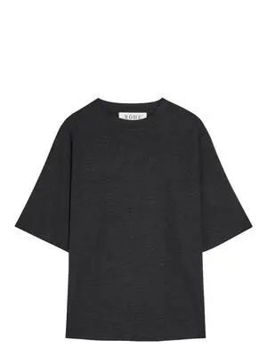 RÓHE Oversized Merino Wool T-shirt - Black