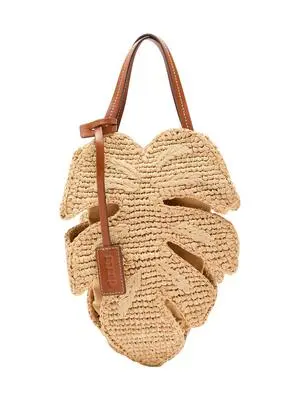 Staud Palm Raffia Top Handle Bag - Natural