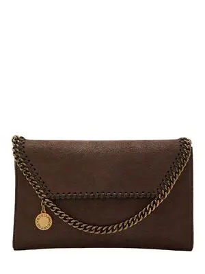 Stella McCartney Falabella Faux Suede Wallet-on-chain Brown