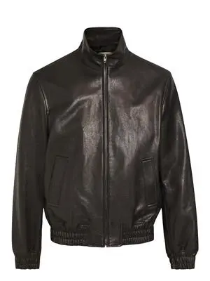 VALENTINO Funnel-neck Leather Jacket