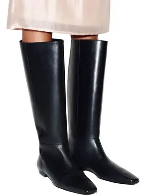 REFORMATION Remy Flat Knee Boot - Black