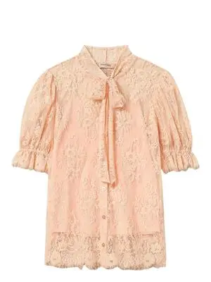 TWINSET Lace Bow Shirt - Nude