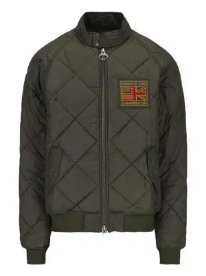 BARBOUR Barbour Logo Patch Zip-Up Quilted Jacket