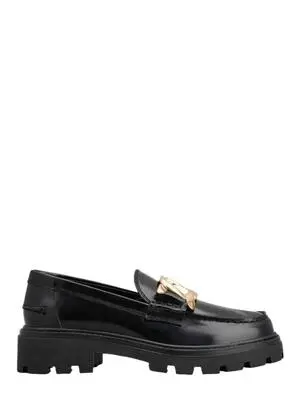 TOD'S Chain-detail Leather Loafers - Black