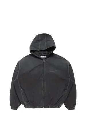 Acne Studios Logo-print Zip-up Hoodie - Black
