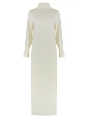 P.a.r.o.s.h Long Sleeve High Neck Maxi Dress - White