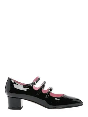 CAREL High-heeled Mary Jane Shoes With Buckled Straps - Black