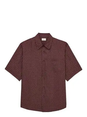 Saint Laurent Shirt In Hexagon Silk Twill - Red