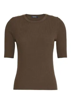 Max Mara Riviera Ribbed Knit Top - Brown