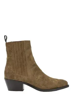 Sartore Velour 45 Mm' Cowboy Ankle Boots - Brown