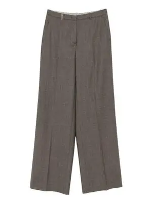 Peserico Pressed-crease Wide-leg Trousers - Dark Grey
