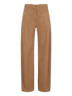 Elisabetta Franchi Balloon Denim Jeans With Rhinestones - Fallow Deer