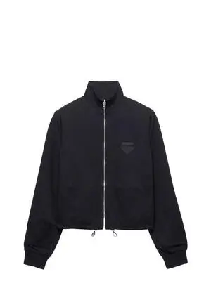 Prada Reversible Jersey And Re-nylon Zipper Jacket With Hood - Black