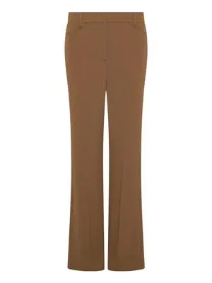 Marella Mini-flare Crepe Envers Satin Trousers - Camel
