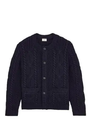 Saint Laurent Cable-knit Button-fastening Cardigan - Ocean
