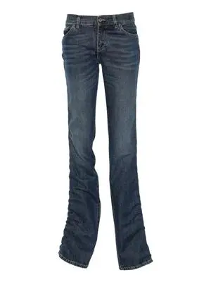 Liu Jo X Elodie Whiskered Ruched Jeans - Denim