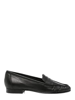 AeydĒ Aldous Ruched Penny-slot Loafers - Black