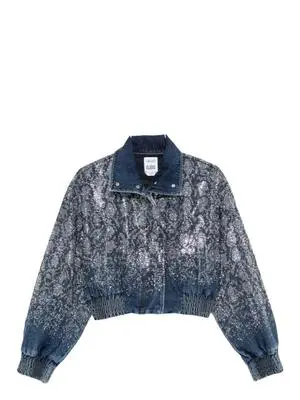 Liu Jo X Elodie Sequin-embellished Denim Jacket - Blue