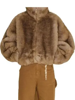 DARKPARK Faux Fur Aviator Bomber - Brown