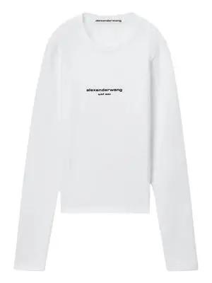 Alexander Wang Logo Fitted Long-sleeve T-shirt - White