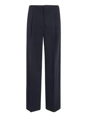 Alberta Ferretti Pleated Straight-leg Trousers - Black