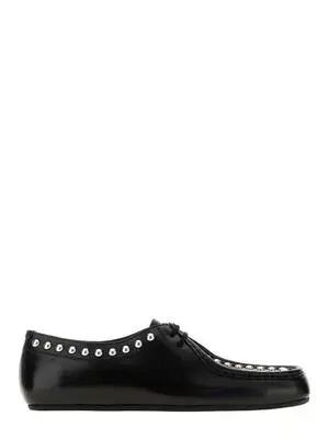 JIL SANDER Hood Studded Bovine Leather Derby Shoes - Black
