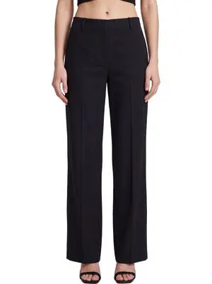 Khaite High-waisted Tailored Linen-blend Trousers - Black